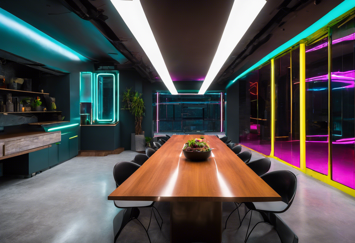 Cyberpunk Dining Room | ai4spaces