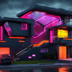 Cyberpunk House Exterior | ai4spaces